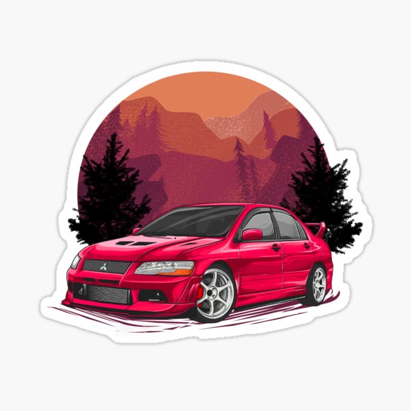 "Evolution evo car" Sticker by Tsabitah | Redbubble