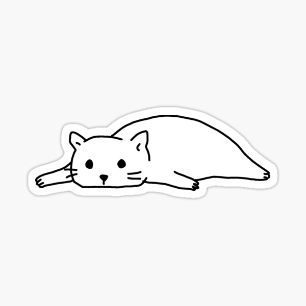 "cat laying down" Sticker by Selina-Ozi | Redbubble