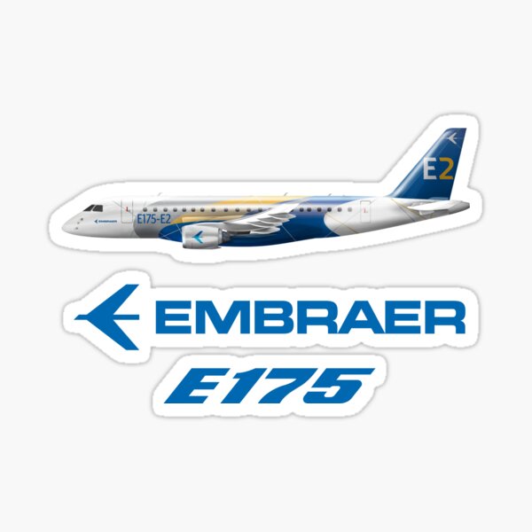 "Embraer E175 airplane" Sticker by peteroldfield | Redbubble