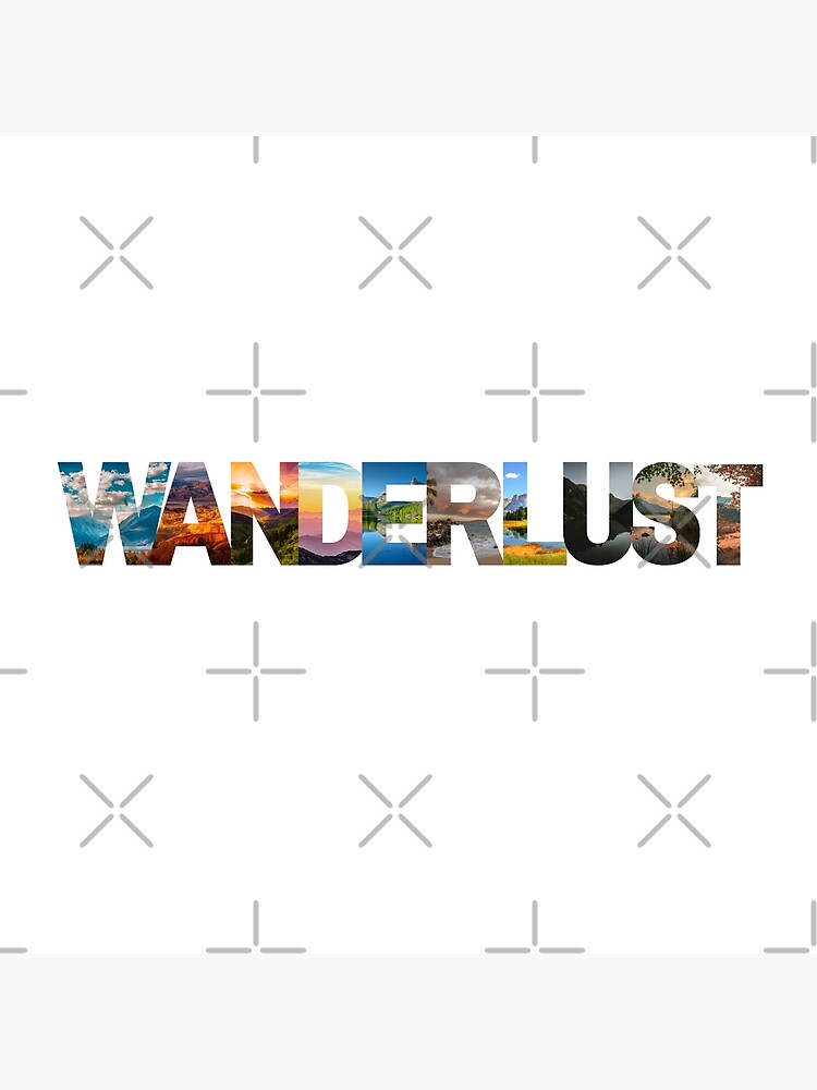 "Word wanderlust with landscape sticker" Poster for Sale by beskrajem ...
