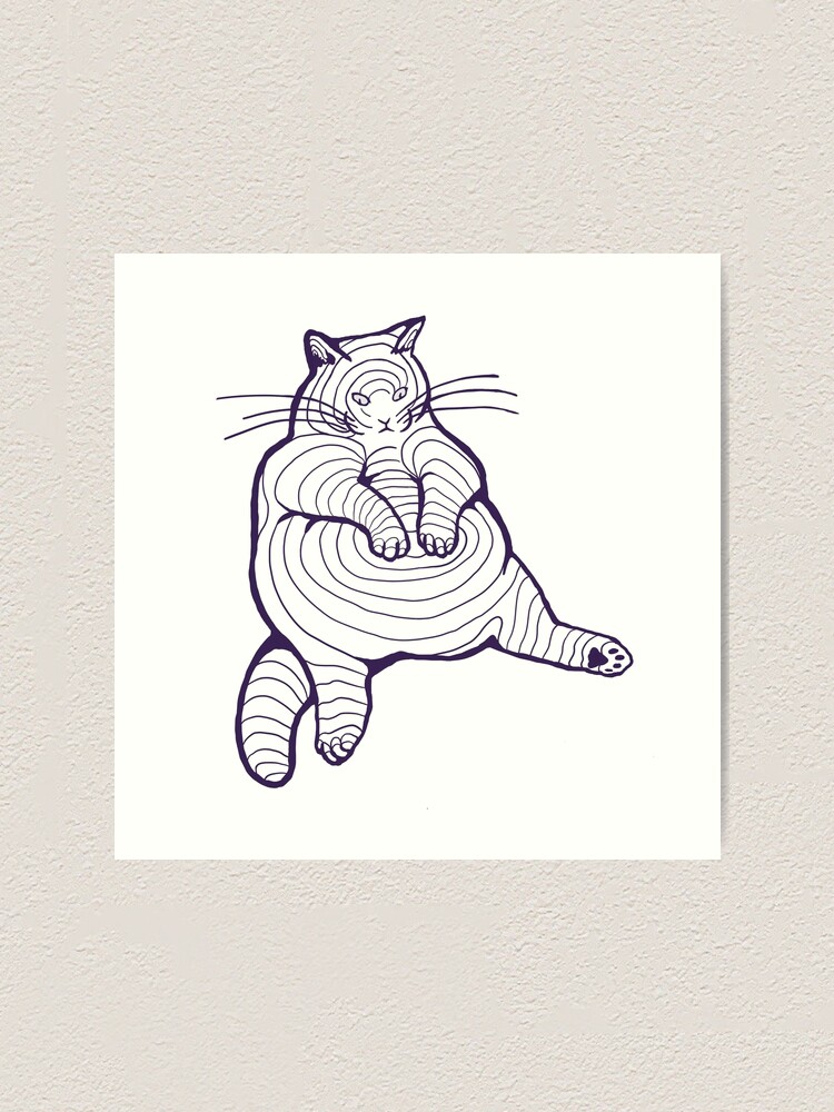 " Pack -Cute chubby chonky cat design - lineart version fat kitty in ...