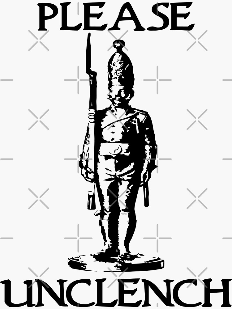 "Please Unclench (Black Silhouette)" Sticker for Sale by GatorDesign ...