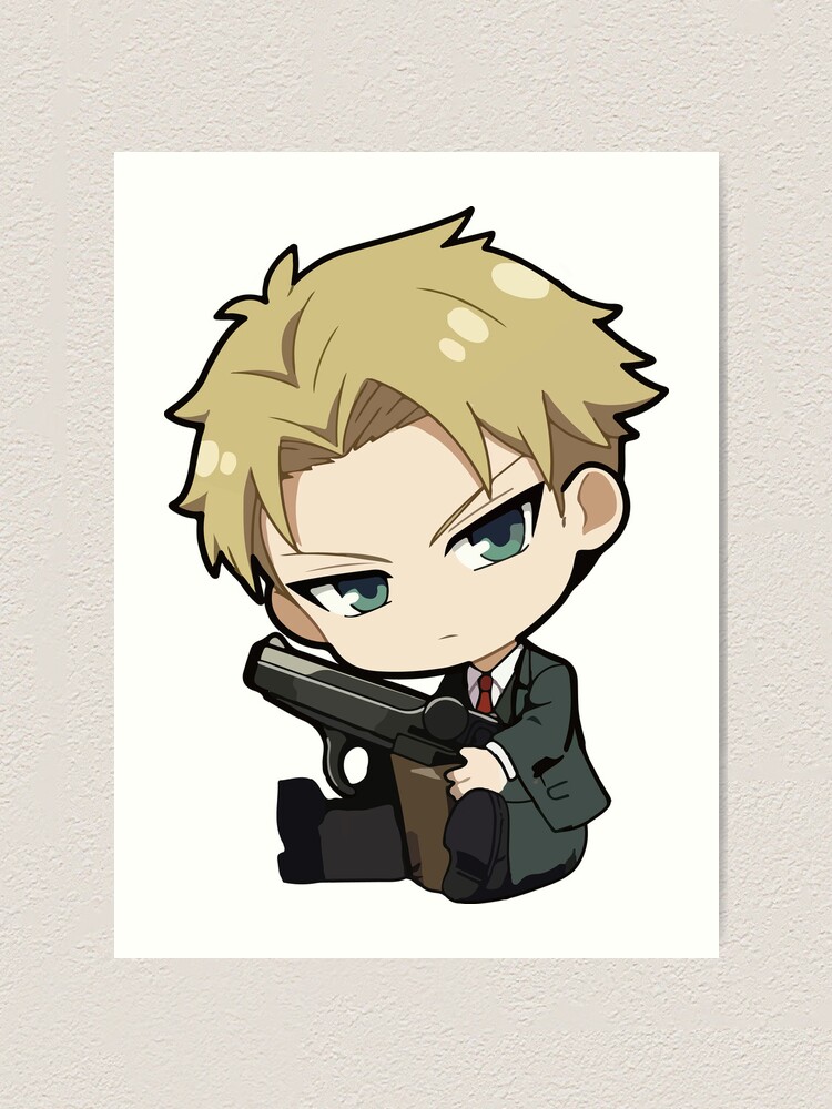 "Chibi spy x family spy loid forger twilight with a gun" Art Print by ...