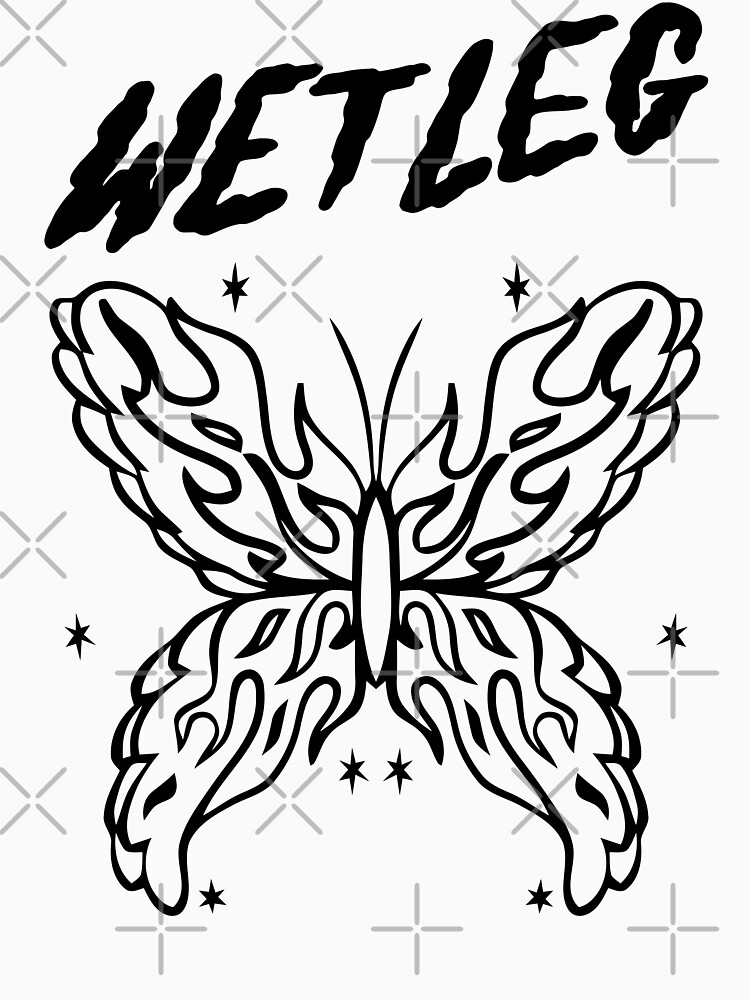 "Wet Leg Merch Black Butterfly" T-shirt by ElbaSoft | Redbubble