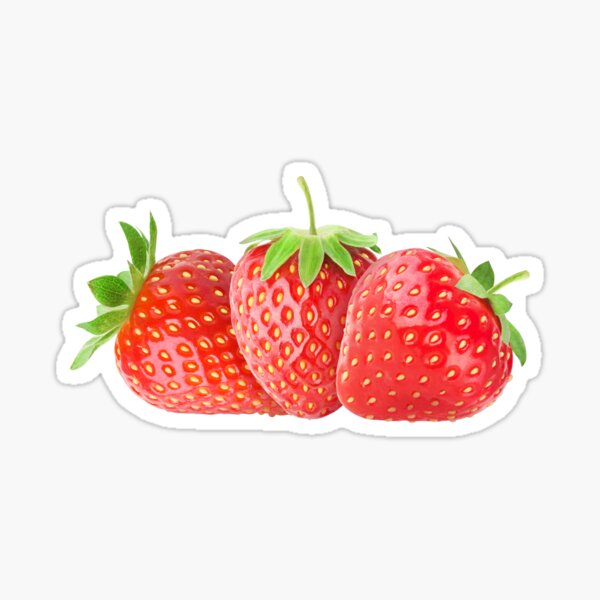 "Three strawberries" Sticker by 6hands | Redbubble