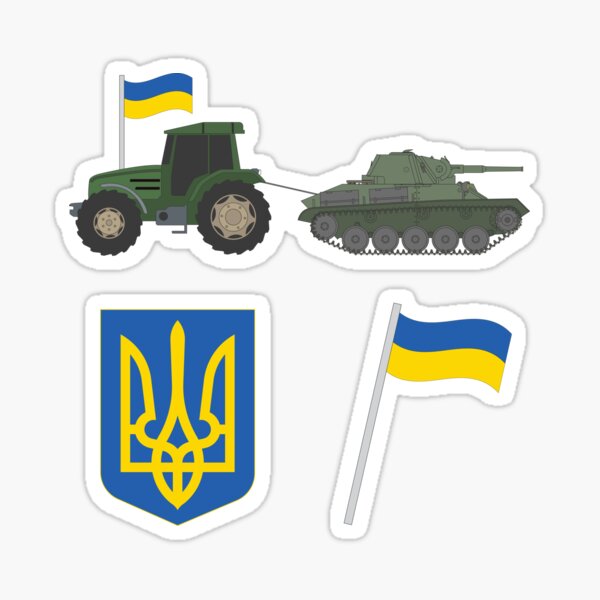 "Ukrainian Tractor Driver Pulling A Tank Funny" Sticker for Sale by ...