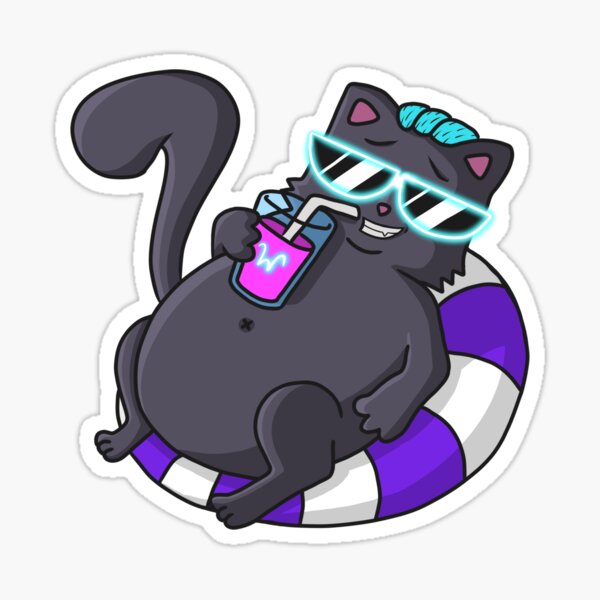 "Chonk B)" Sticker by TheWizzud | Redbubble
