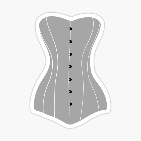 "Classic Grey Corset" Sticker by CatsWCleavers | Redbubble
