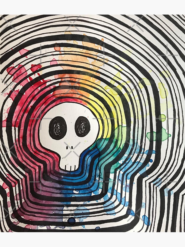 "Rainbow Skull" Sticker for Sale by ThistleWitch | Redbubble