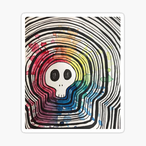 "Rainbow Skull" Sticker for Sale by ThistleWitch | Redbubble