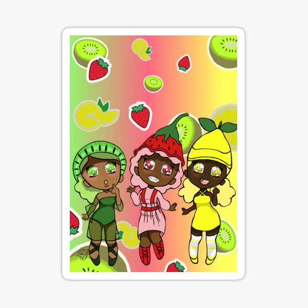 "Fruit Chibi Girls" Sticker for Sale by Jazzys-Art-Gems | Redbubble
