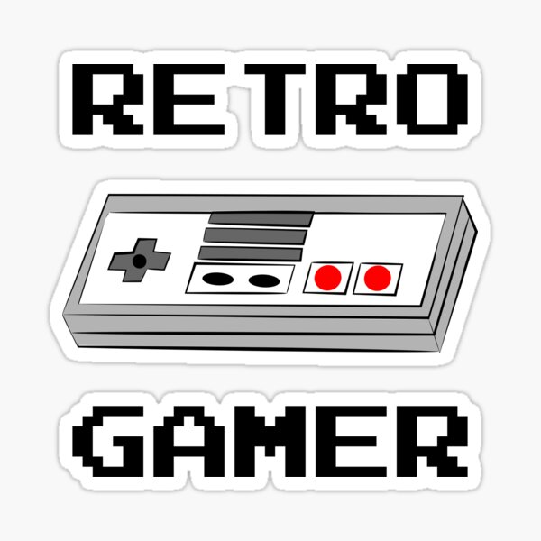 "Retro Gamer with Controller" Sticker for Sale by ByTekk | Redbubble