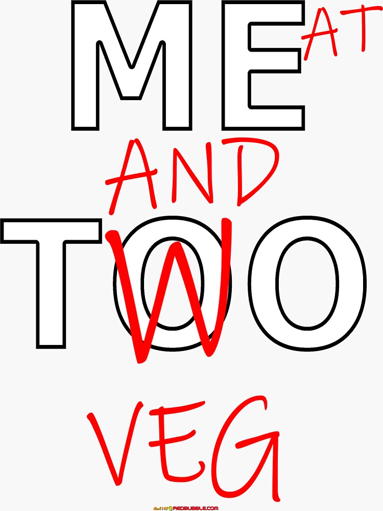 "Meat And Two Veg Design" Sticker by muz2142 | Redbubble