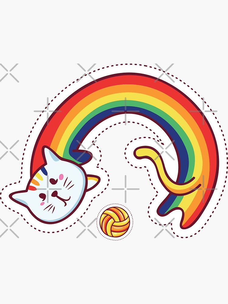 "Rainbow cats" Sticker for Sale by IyadBro | Redbubble