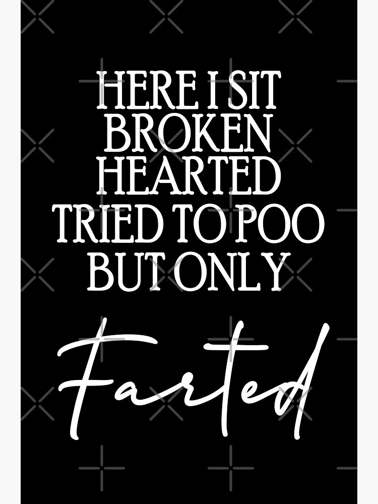 "Here I Sit Broken Hearted Tried To Poo But Only Farted" Sticker by ...