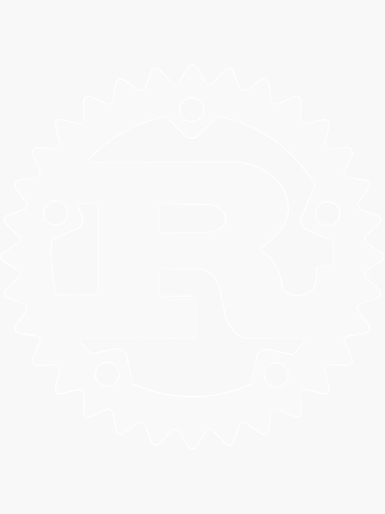"Rust programming language logo white and dark classic t shirt" Sticker ...