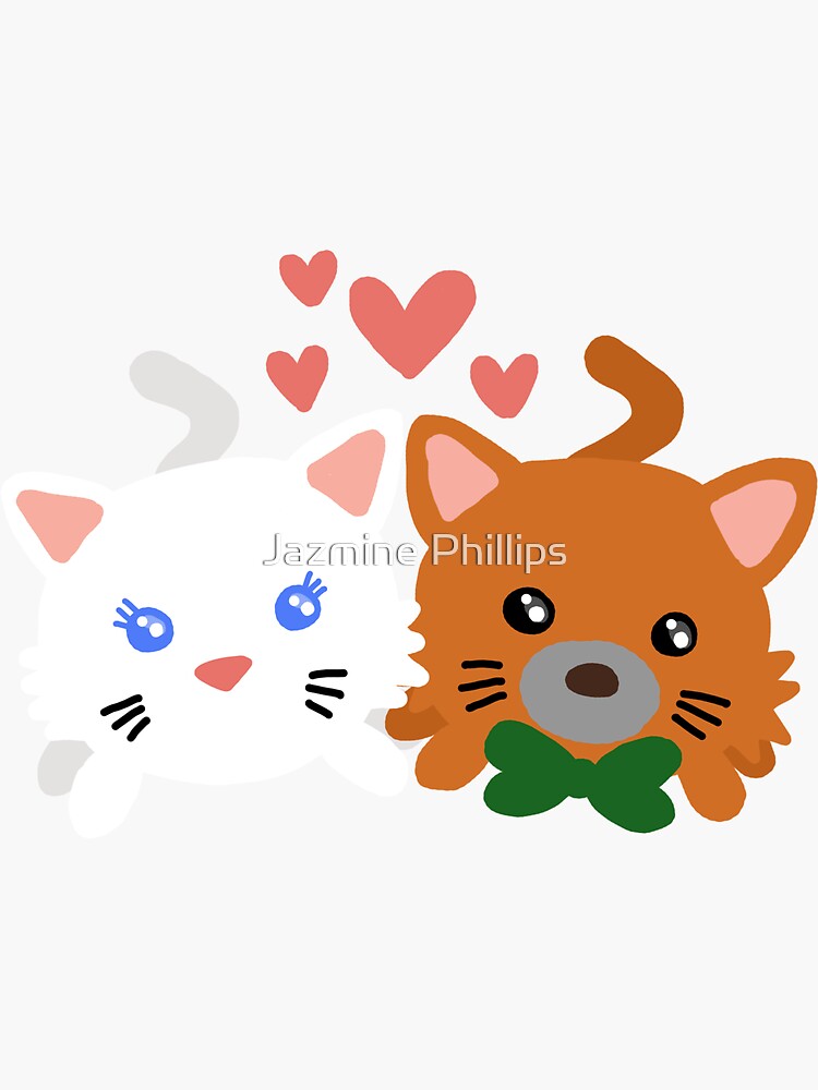 "Cat Couple" Sticker for Sale by octojazz | Redbubble