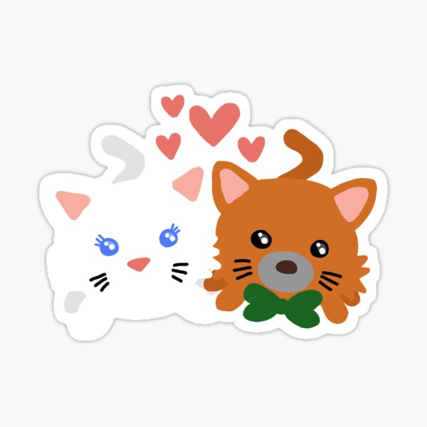 "Cat Couple" Sticker for Sale by octojazz | Redbubble