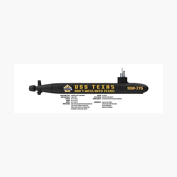"USS Texas (SSN-775) • Don't Mess With Texas!" Photographic Print for ...