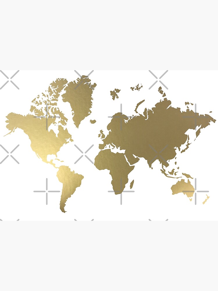 "Metallic Gold Weltkarte" Poster von Designs111 | Redbubble