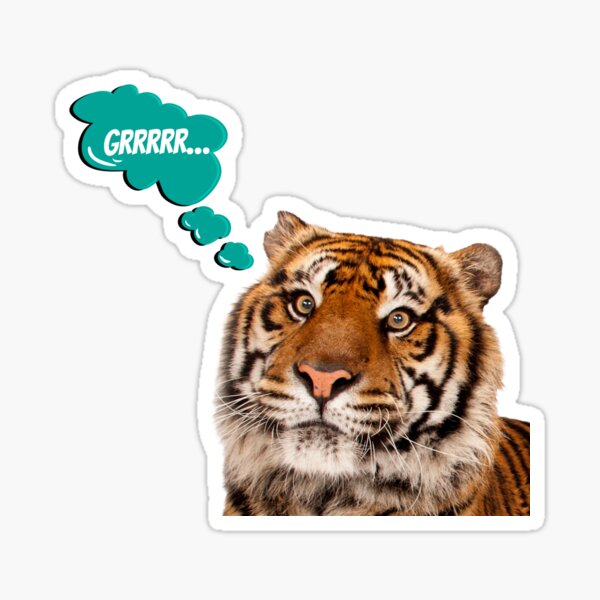 "Tiger Grrr" Sticker by Hyper007 | Redbubble