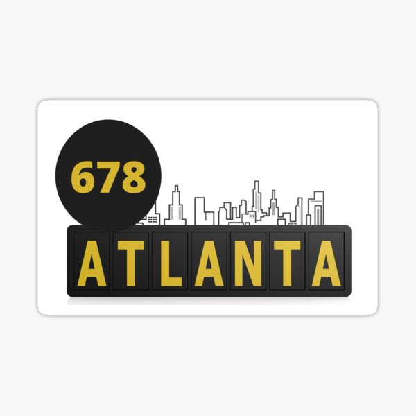 "Area Code 678 Atlanta, Georgia" Sticker by CatsWCleavers | Redbubble