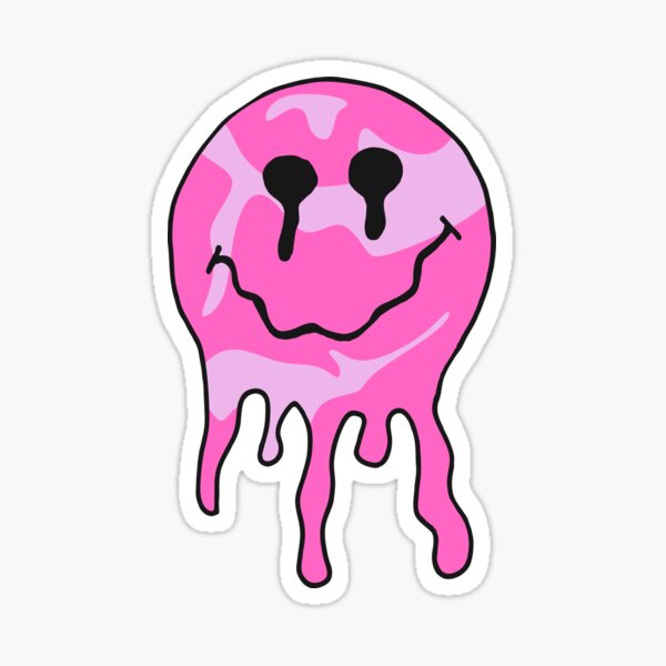 "Cute Creepy Dripping Smiley Face Goth aesthetic" Sticker by GENEVA1125 ...