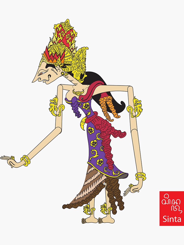 "Queen Sinta, wayang Puppet from java" Sticker by pewewist | Redbubble