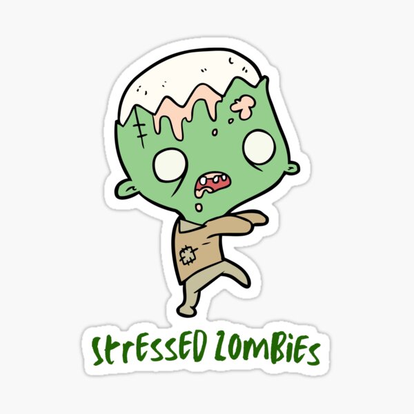 "Stressed zombies" Sticker for Sale by Magossa | Redbubble