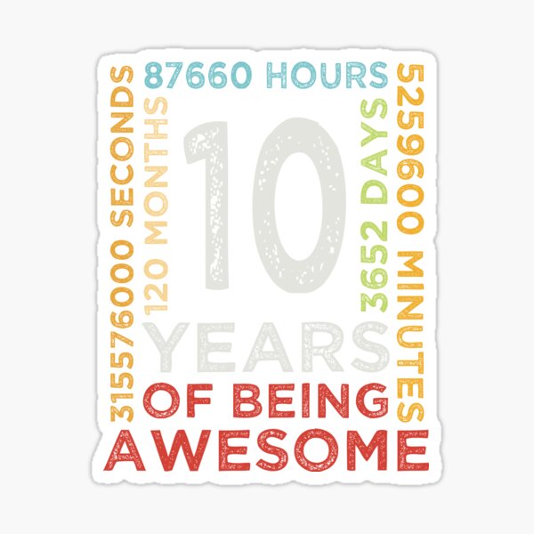 "Cool Kids 10th Birthday 10 Years Old Vintage Retro 120 Months Boys And ...