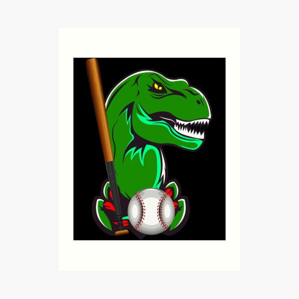"Baseball Dinosaurs T-Rex Bat Party" Art Print for Sale by ...