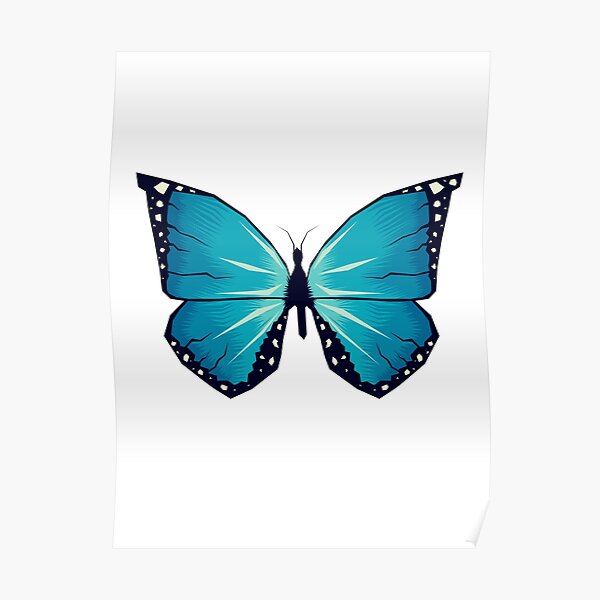 "Blue Monarch Butterfly" Poster for Sale by Wumbology25 | Redbubble