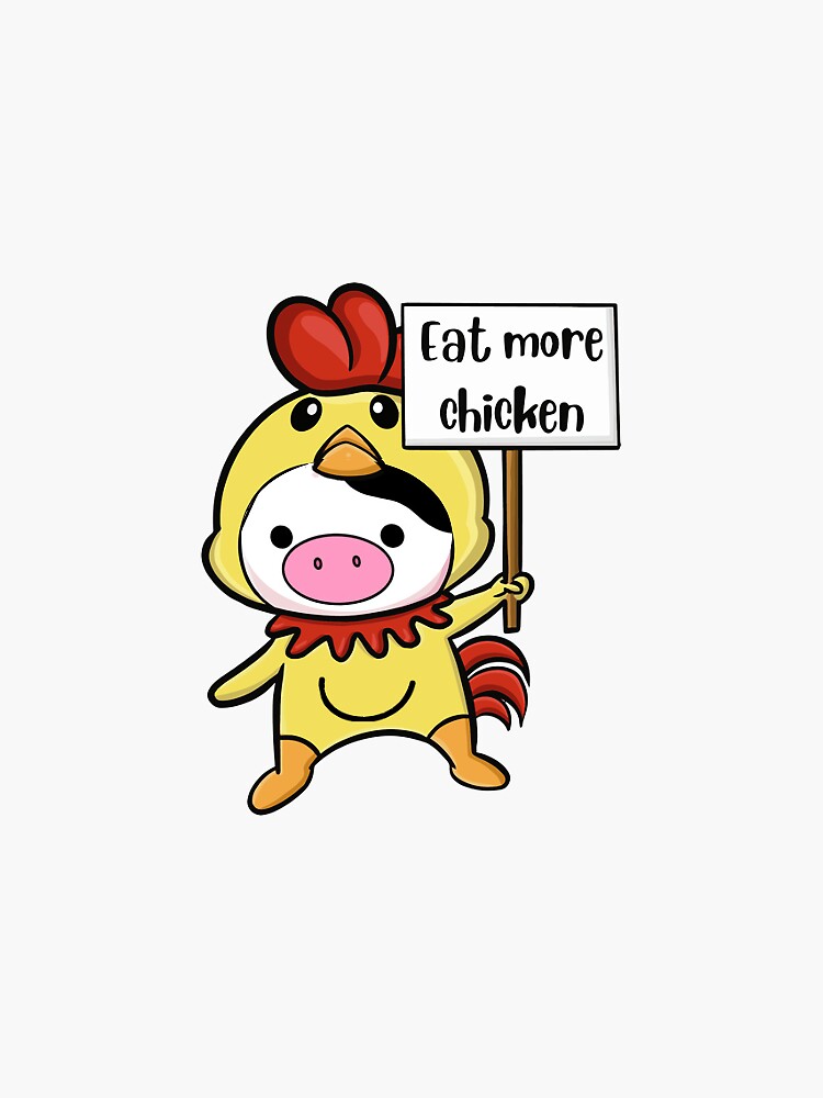 "Eat More Chicken" Sticker by monica-rigby | Redbubble