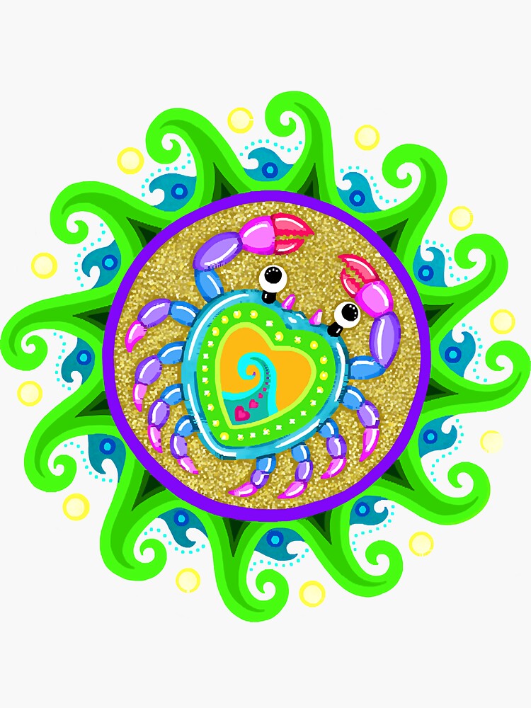 "Cute colourful crab " Sticker for Sale by JefferyVa49755 | Redbubble