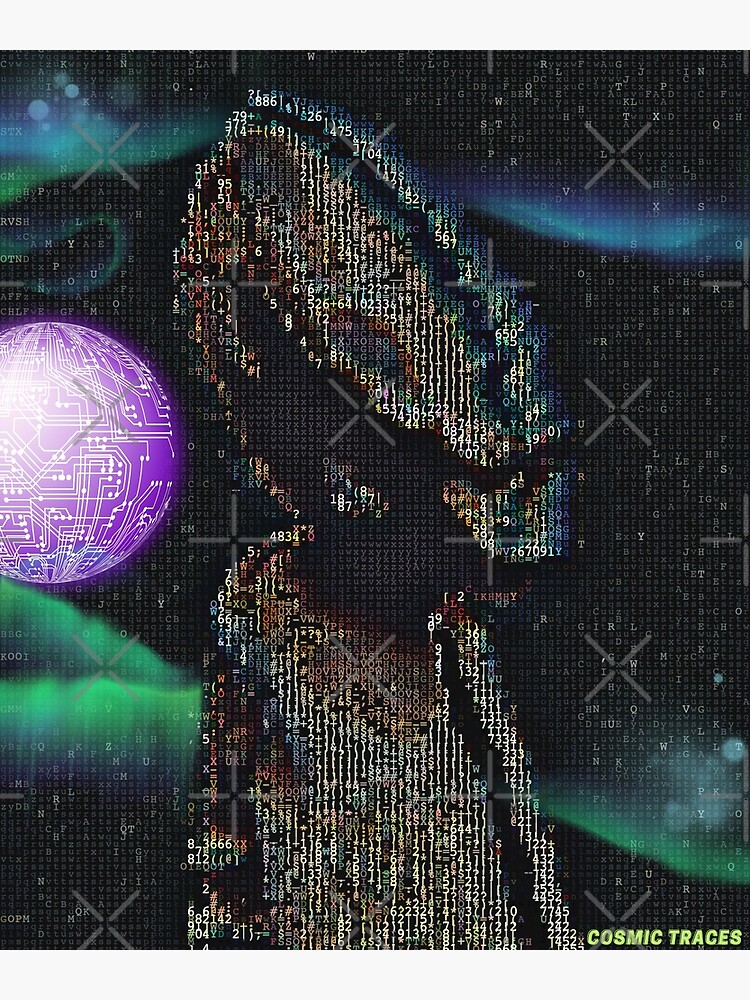 "ascii enhanced alien portrait" Poster for Sale by cosmic-traces ...