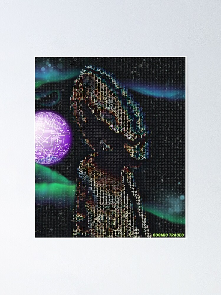 "ascii enhanced alien portrait" Poster for Sale by cosmic-traces ...