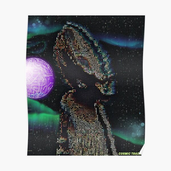"ascii enhanced alien portrait" Poster for Sale by cosmic-traces ...
