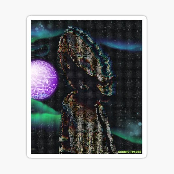 "ascii enhanced alien portrait" Sticker for Sale by cosmic-traces ...