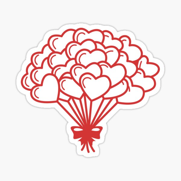 "Heart Balloons" Sticker for Sale by QueenBeeBizarre | Redbubble