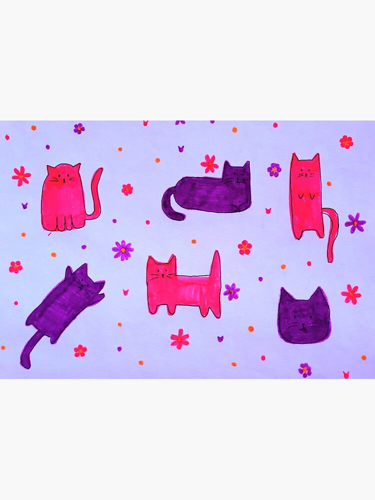 "Neon Cats" Sticker by Daringavocado | Redbubble