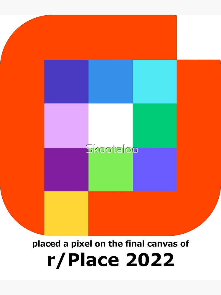 "r/place 2022 Final Canvas Commemorative" Poster by Skootaloo | Redbubble