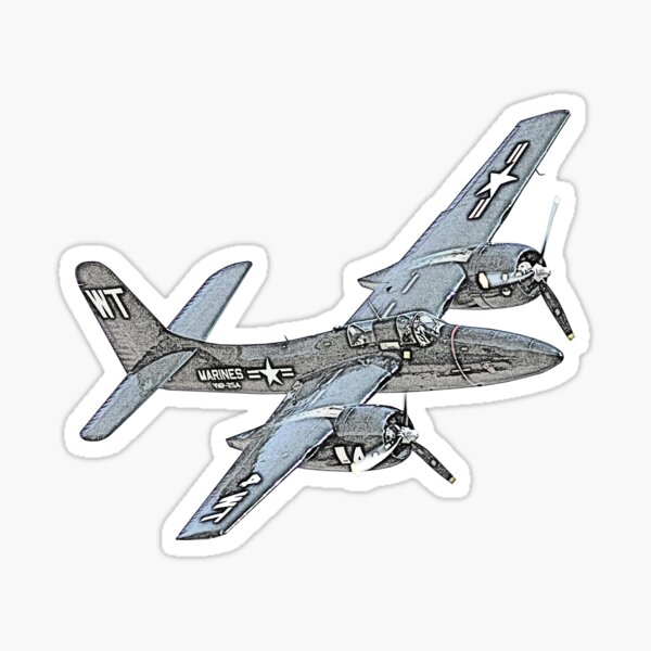 "Grumman F7F Tigercat aircraft" Sticker by surgedesigns | Redbubble