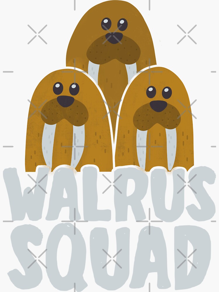 "Cute Walrus squad Teams for Ocean Walrus Lovers" Sticker by JokeGysen ...