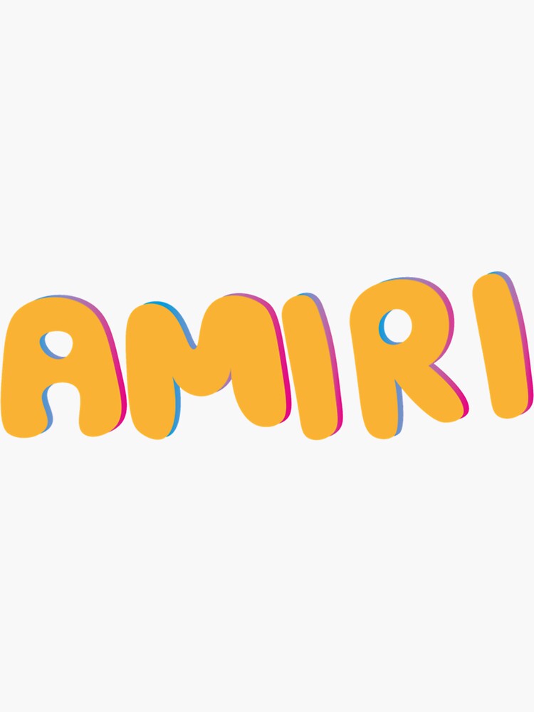 "AMIRI yellow font " Sticker by 9TwoSeven | Redbubble