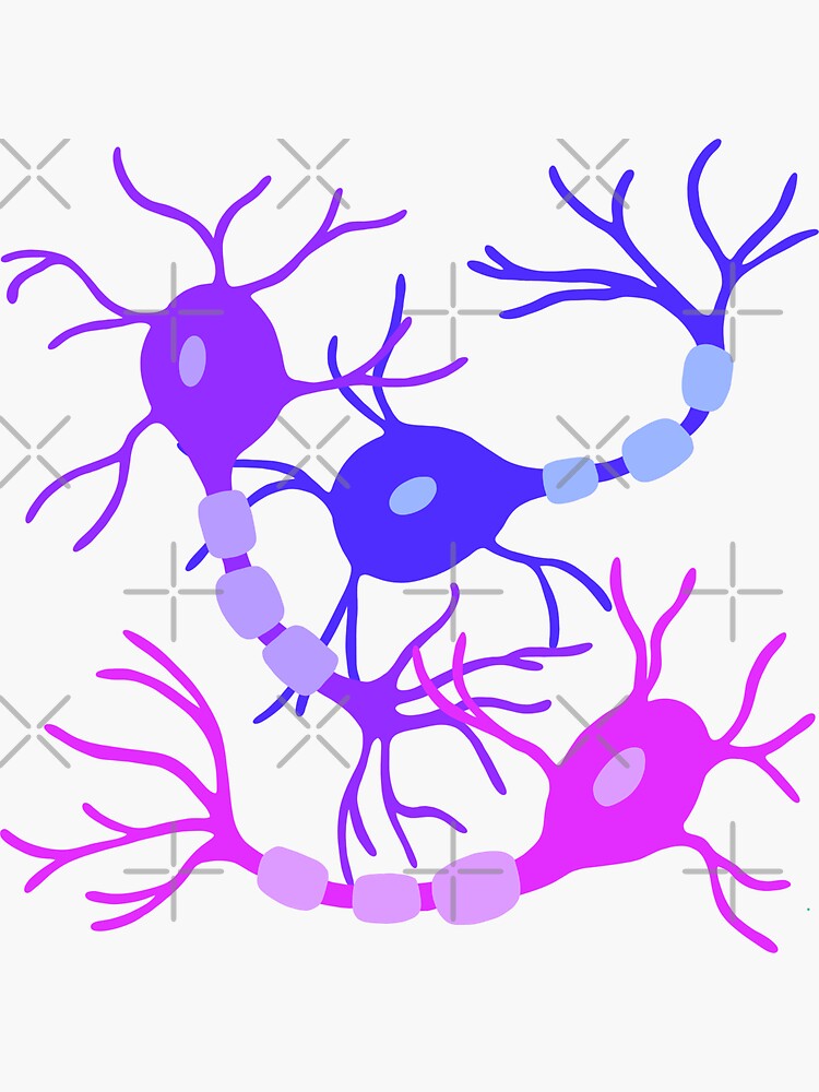 "Connected Neurons - Neon Purple" Sticker for Sale by BundaBear | Redbubble
