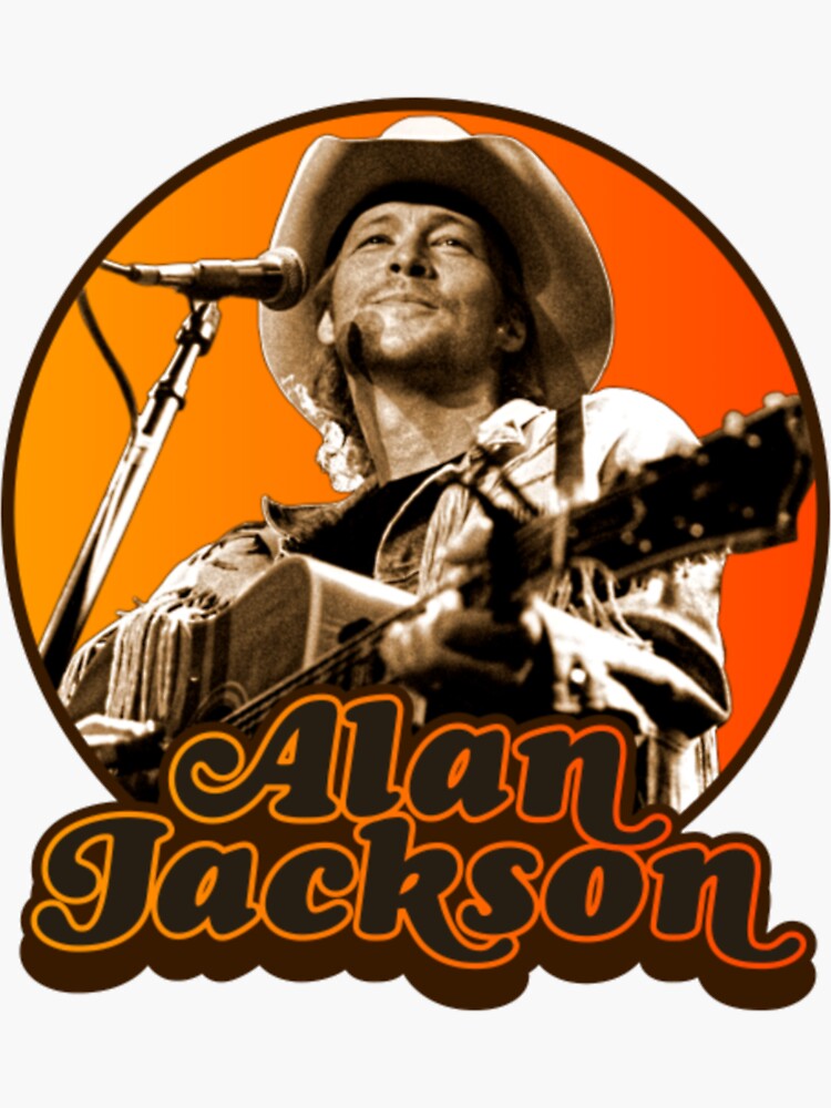 "Alan Jackson Retro Style Country Fan Art " Sticker for Sale by ...