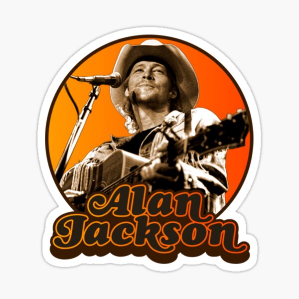 "Alan Jackson Retro Style Country Fan Art " Sticker for Sale by ...
