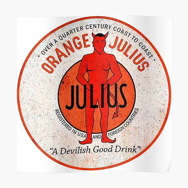 "Defunct Antique Orange Julius Distressed Metal Sign with First Devil ...