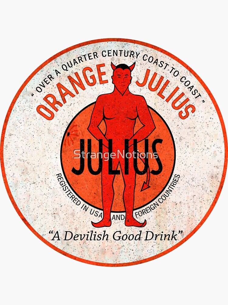 "Defunct Antique Orange Julius Distressed Metal Sign with First Devil ...