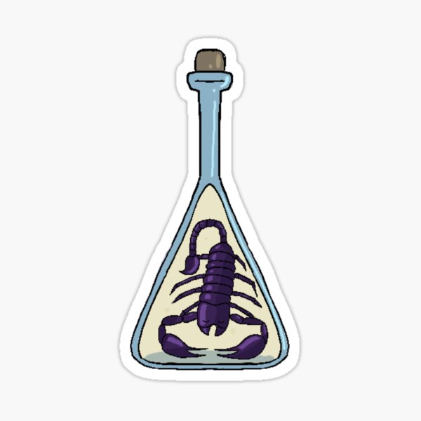 "formalin scorpion flask" Sticker by Ademoneo | Redbubble